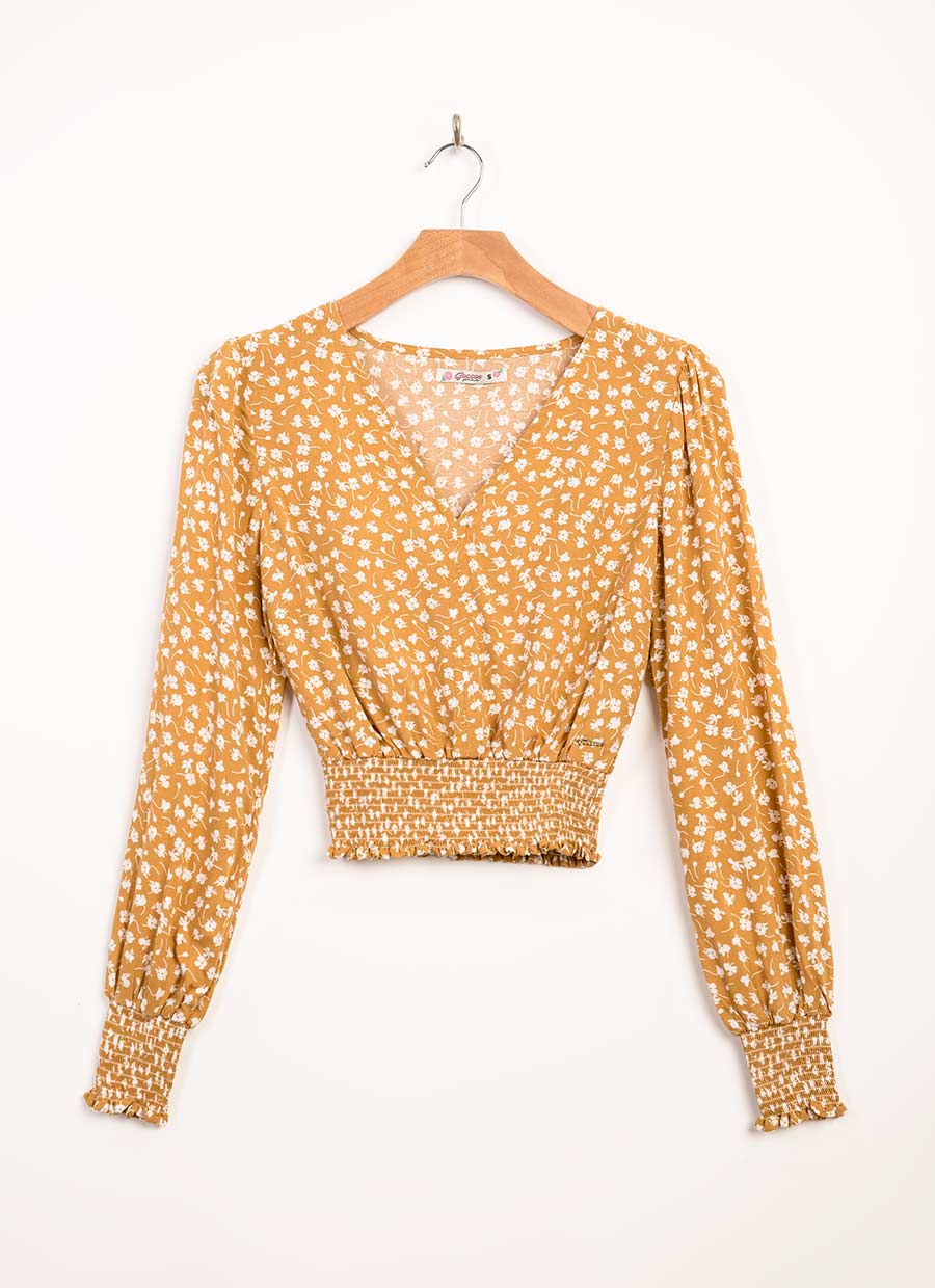 Blusa Popelina M/L Jovencita Leyia Mostaza | Goccos