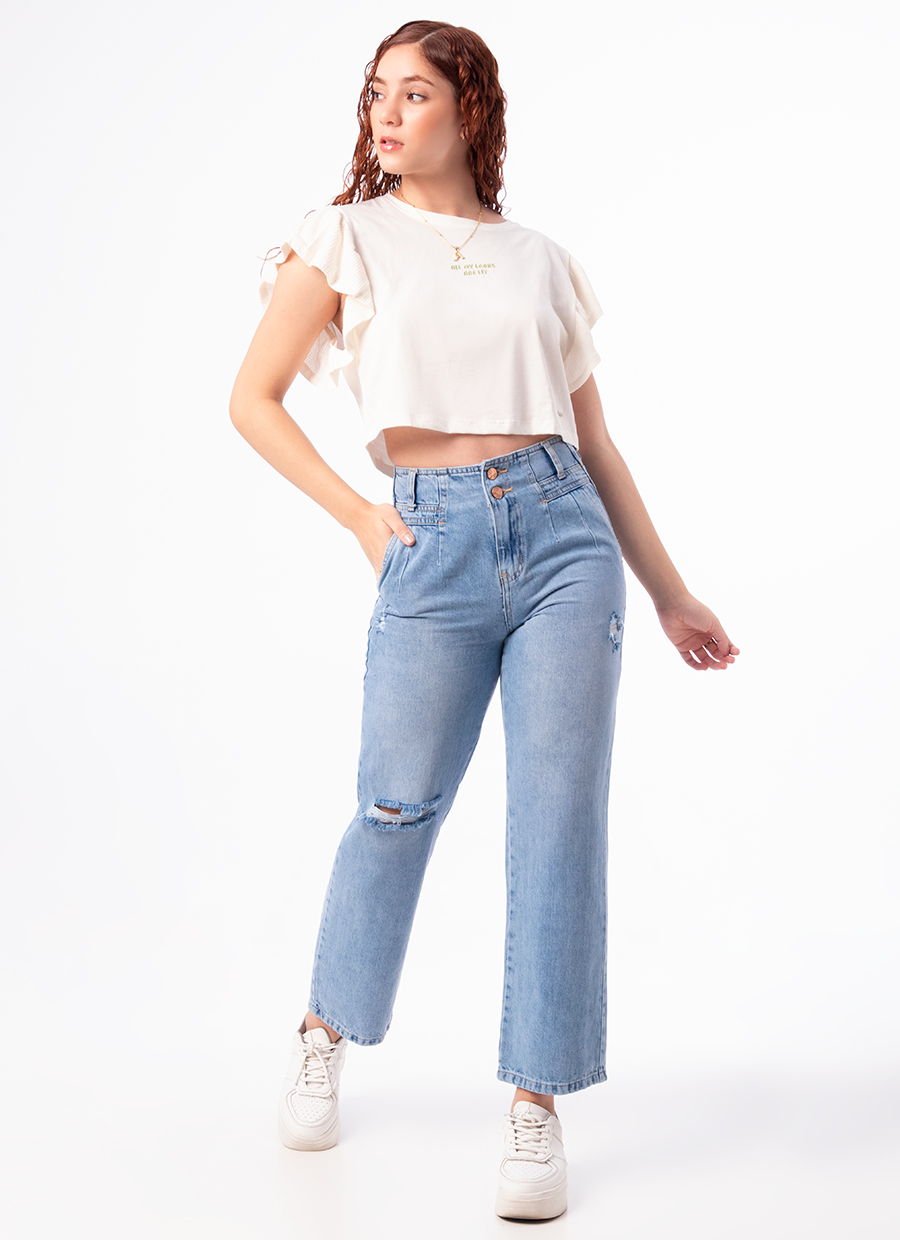Pantalon Denim Ring (Straight Leg) Paule T. Sky Dstyr | Goccos